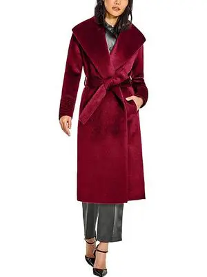 Sentaler Suri Shawl Collar Long Wrap Coat - Bordeaux