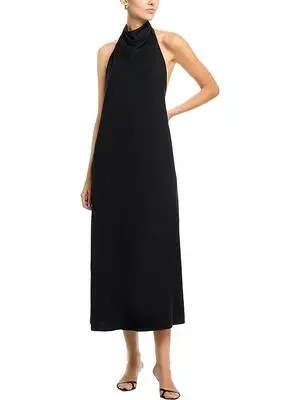 AREA STARS Halter Midi Dress - Black