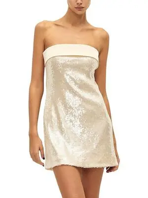 ELODIE THE LABEL Julia Sequinned Mini Dress - Cream
