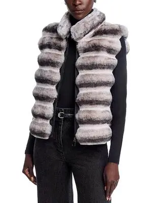 Adrienne Landau Faux Chinchilla Vest - Storm Front