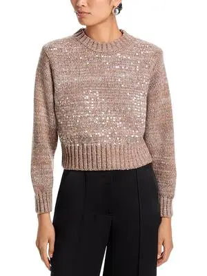 STELLAH Sequin Detailed Sweater Beaver