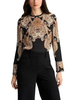 Veronica Beard Karisse Printed Blouse - Black Multi