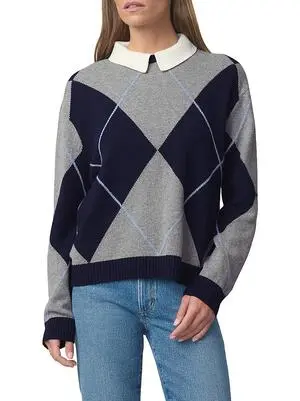 Joe's Jeans The Jude Collared Sweater Blue Argyle