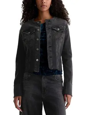 Ag Robyn Collarless Denim Jacket - Nebula