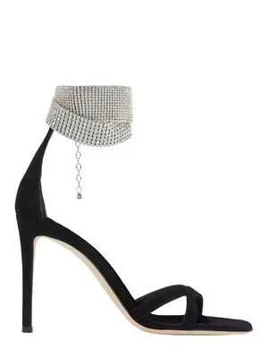 GIUSEPPE ZANOTTI 105mm Janell Crystal Sandals - Black