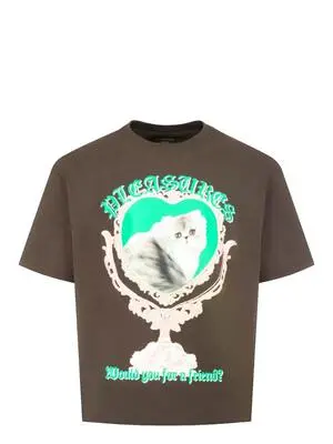 PLEASURES Mirror Graphic T-shirt - Brown