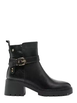 CARMELA 60mm Crocodile-effect Ankle Boots - Black