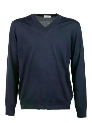 PAOLO PECORA Long-sleeve V-neck Sweater - Blue