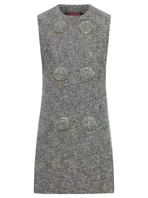 GUCCI Buttoned Wool Mini Dress