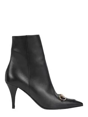 Gucci 85mm Horsebit-detail Leather Ankle Boots - Black