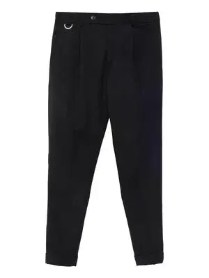 LOW BRAND D-ring Pleated Trousers - Black