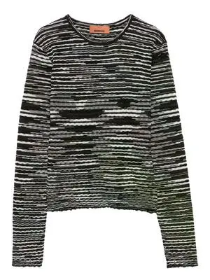 Missoni Striped Round-neck Sweater - Black