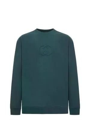 Gucci Logo-embossed Cotton Sweatshirt - Green