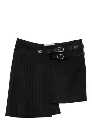 Coperni Pleated Belted Mini Skirt - Black