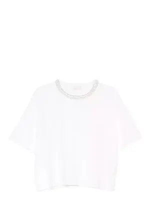 Liu Jo Embellished Crew-neck Top - White