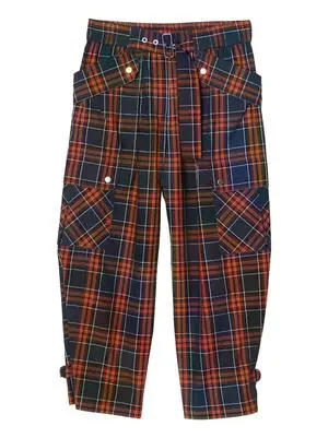 3.1 Phillip Lim Plaid Cropped Trousers - Red