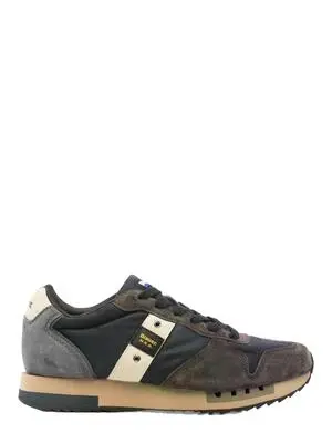 BLAUER. Panelled Sneakers With Stripe Detail - Blue