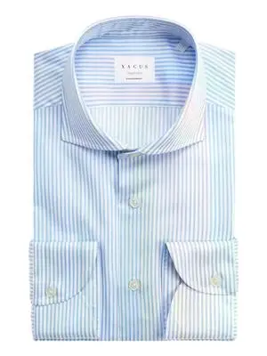 XACUS Striped Button Shirt - Blue