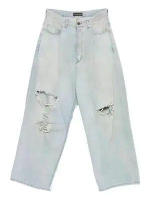 Balenciaga Ripped Detailing Jeans - Blue