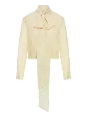 Gucci Jacquard Silk Top - Neutrals