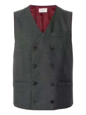 Brunello Cucinelli Double-breasted Virgin Wool Waistcoat - Grey