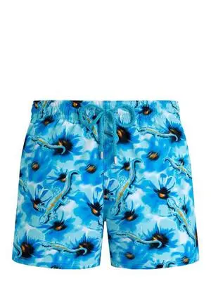 Vilebrequin Printed Stretch Short Swim Trunks - Blue