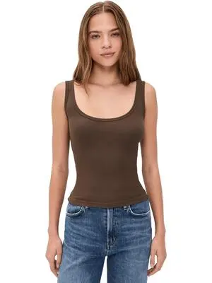 Cotton Citizen Verona Scoop Tank - Fossil