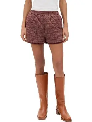 BAILEY ROSE Quilted Check Print Shorts - Chocolate