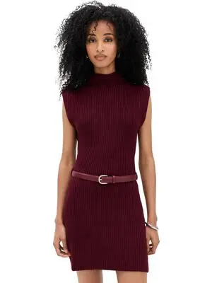 EN SAISON Nathalia Mini Sweater Dress - Burgundy