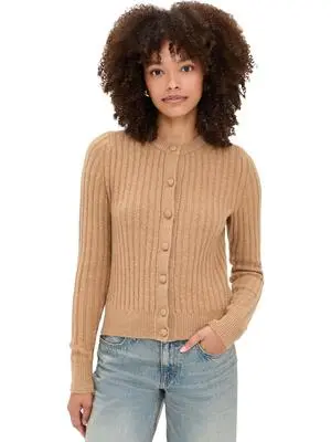Madewell Ribbed Button-front Cardigan - Hthr Caramel