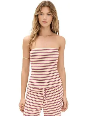 BAILEY ROSE Striped Strapless Terry Top