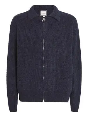 WOOYOUNGMI Rib-knit Zip-up Cardigan - Navy