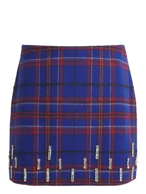 Max & Co. Wool-blend Tartan Mini Skirt - Blue