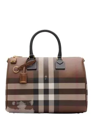 Burberry Check Bowling Bag - Brown
