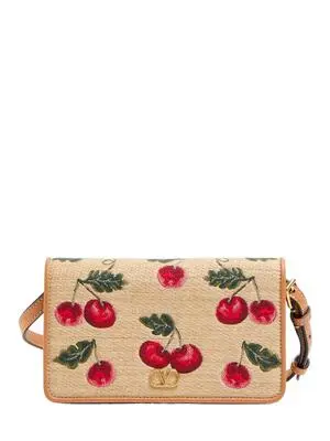 Valentino Garavani Vlogo Signature Mini Shoulder Bag - Natural/red