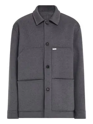 FERRAGAMO Wool And Cashmere Shirt Jacket - Grey