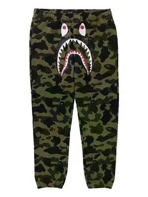 A BATHING APE Shark-face Camouflage Track Pants - Green