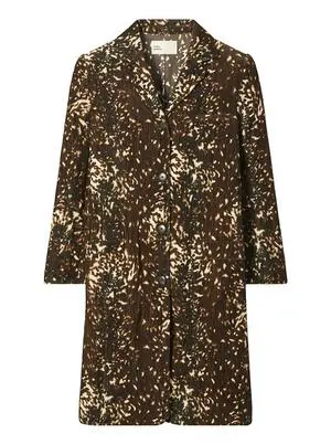 Tory Burch Cotton Velvet Coat - Chocolate Brown Fawn