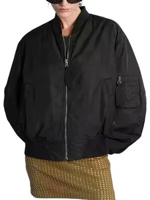 Attico Zip Pocket Bomber Jacket - Black