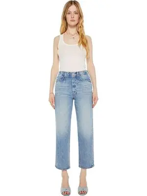 MOTHER The Newbie Ankle Wipeout Jeans - Blue