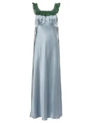 Chloé Lace-trimmed Silk Maxi Dress - Blue