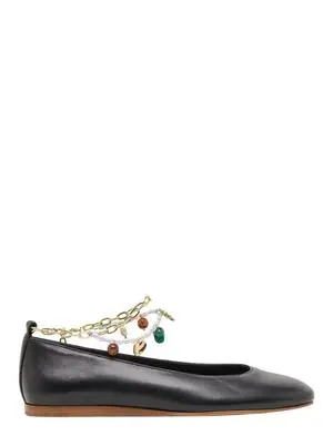 DOLCEVITA Baiden Ballerina Flats - Black Leather