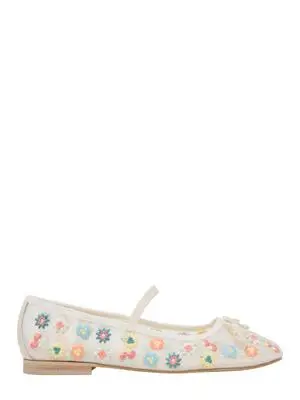 DOLCEVITA Cadel Floral Ballerina Flats - Ivory Floral Mesh