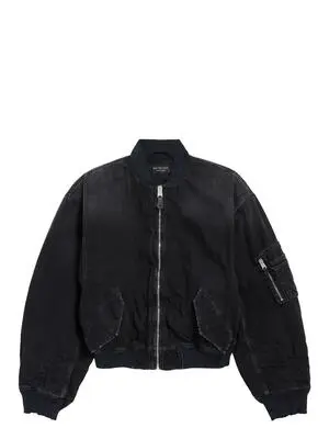 Balenciaga Standard Denim Bomber - Black