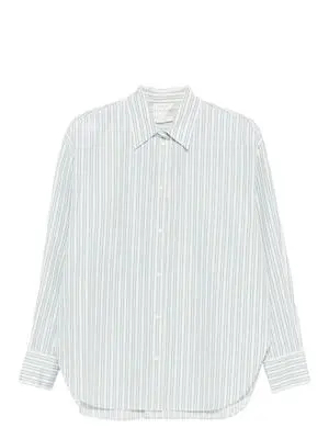 FORTE_FORTE Striped Cotton Blend Shirt - Sky Blue