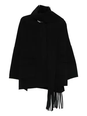 Ermanno Scervino Scarfed Cape - Black