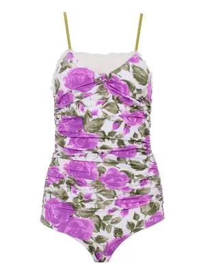 Chloé Chloé Printed Ruched One-Piece Swimsuit Multi