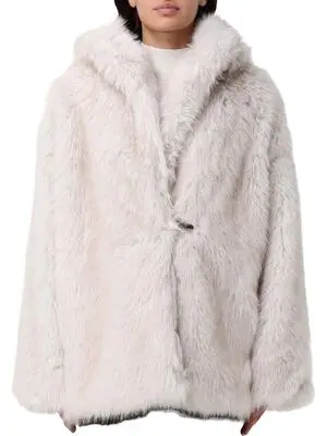 TWINSET Fur Coat - Yellow Cream