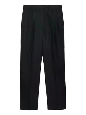Prada Pleated Wool Trousers - Black