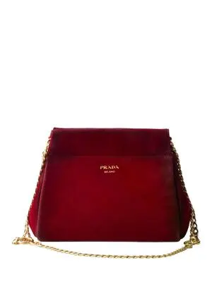 Prada Mini Chain-strap Shoulder Bag With Logo Lettering - Red